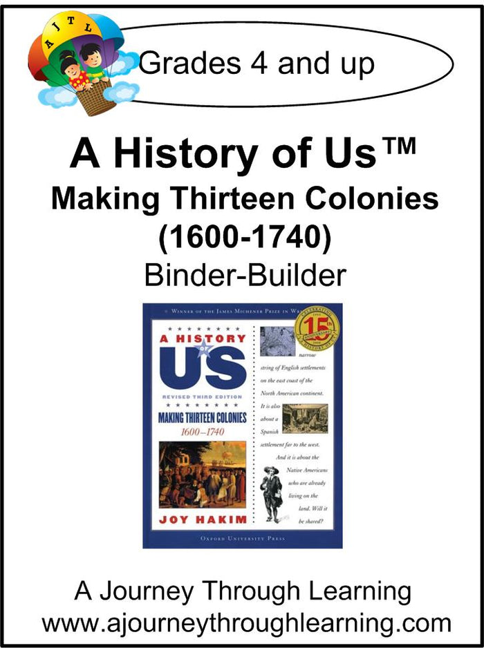 A History of Us Book 2- Making Thirteen Colonies Lapbook Binder-Builde ...